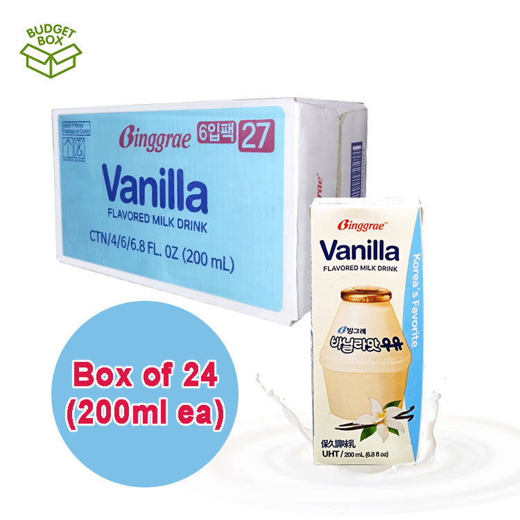 [Binggrae] Vanilla Milk 200ml (Box of 24) – Budget Box