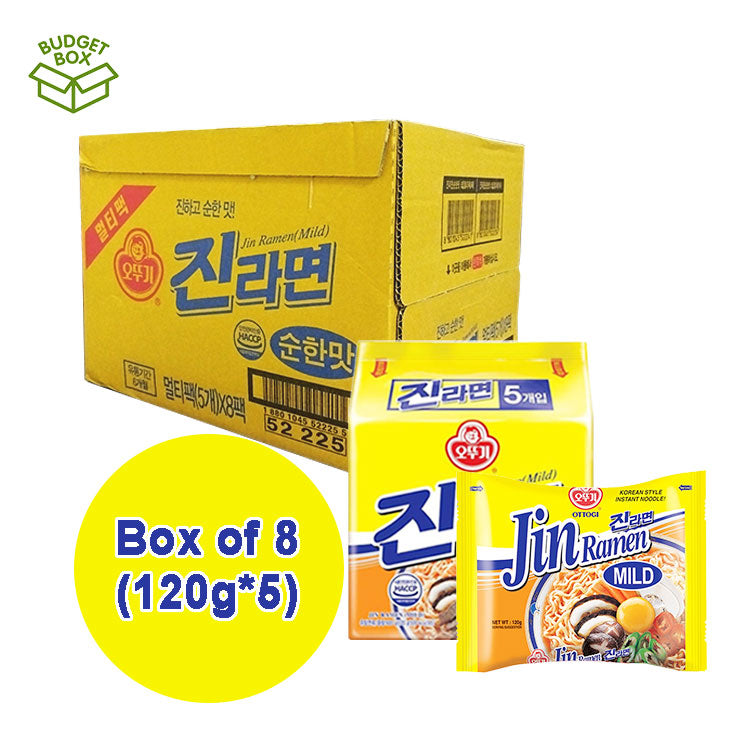 [Ottogi] Jin Ramen Mild (Box of 8) – Budget Box