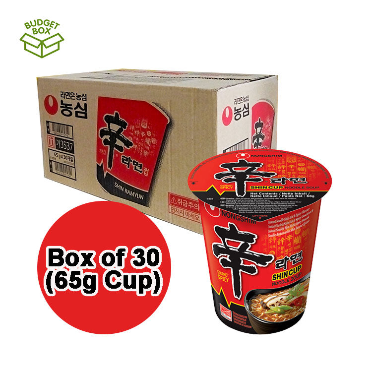 [Nongshim] Shin Ramyun 65g Small Cup (Box of 30) – Budget Box